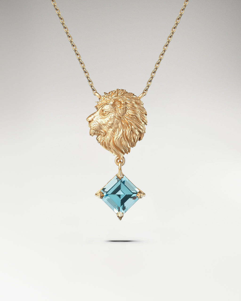 Leo Lion Topaz Necklace In Sterling Silver - TRUE GEMSTONE SCULPTURE
