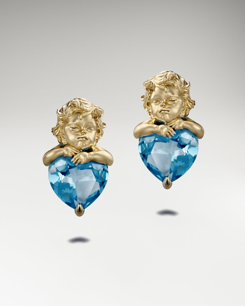 The Keeper’s Heart Earrings In Gold Vermeil With Topaz - TRUE GEMSTONE ...