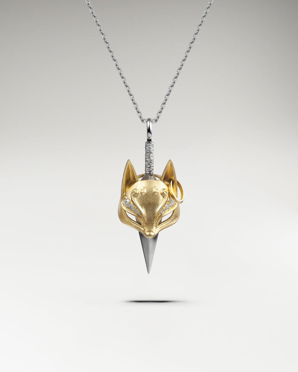 Kitsune Mask Pendant Necklace | 925 Sterling Silver Japanese Fox - TRUE ...
